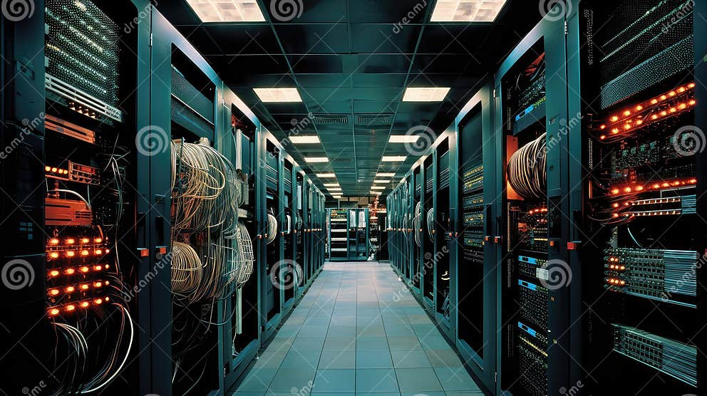 Server network equipment stock illustration. Illustration of infrastructure - 317372334