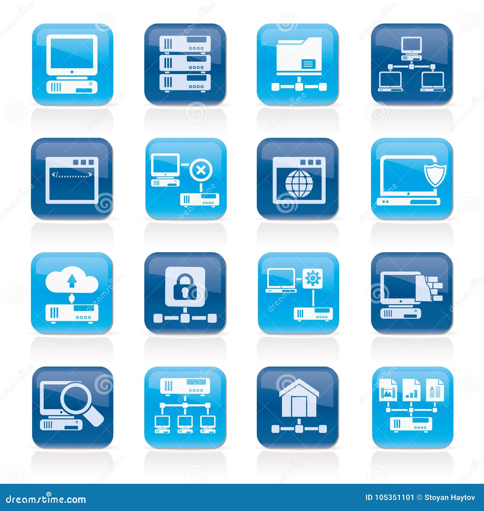 Server and network icons stock vector. Illustration of house - 105351101
