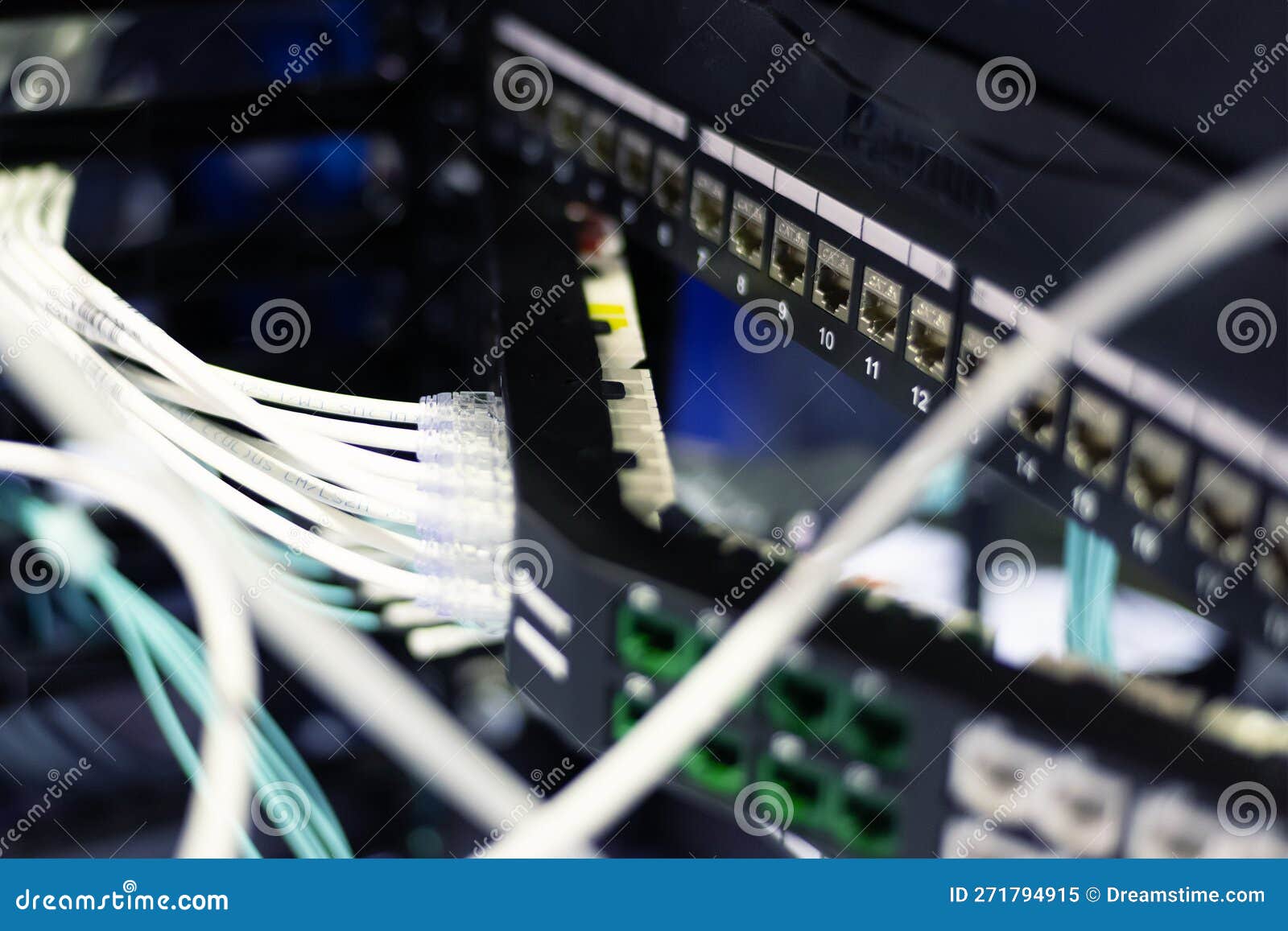 Server Network Panel with Conectors and Cables. Server Network Panel ...