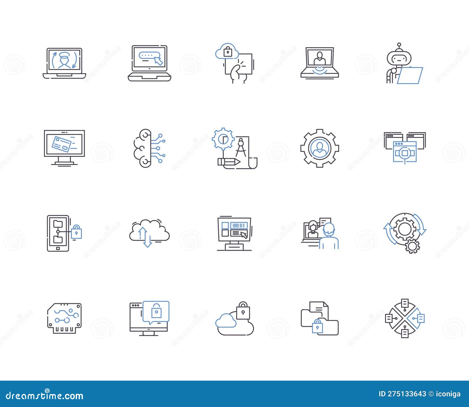 Server Outline Icons Collection. Server, Hosting, Servers, Web-Server ...