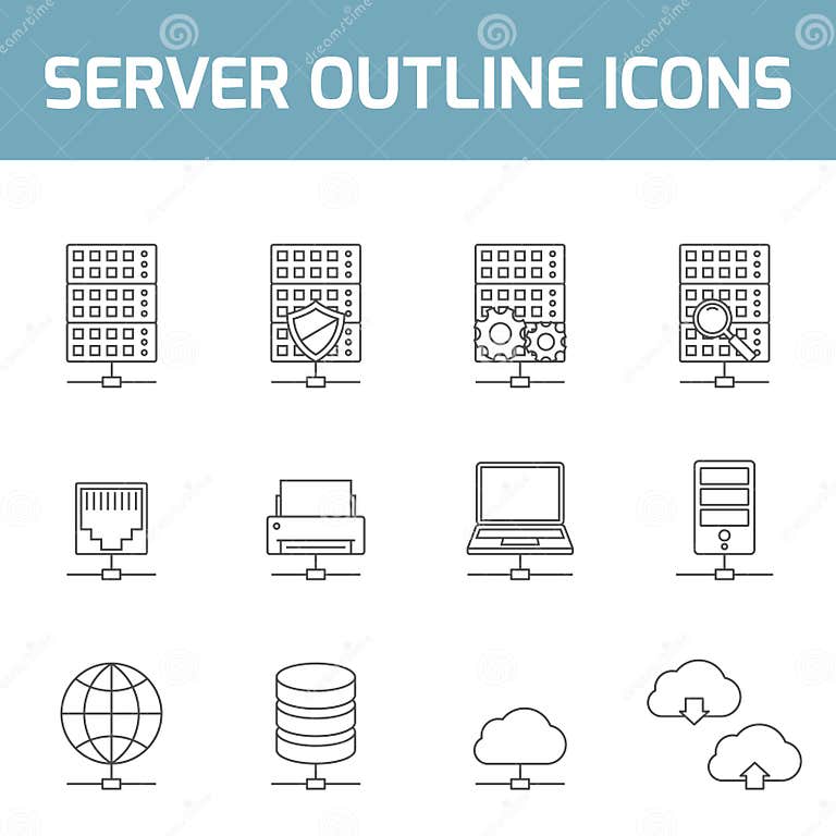 Server outline icons stock vector. Illustration of outline - 69824133