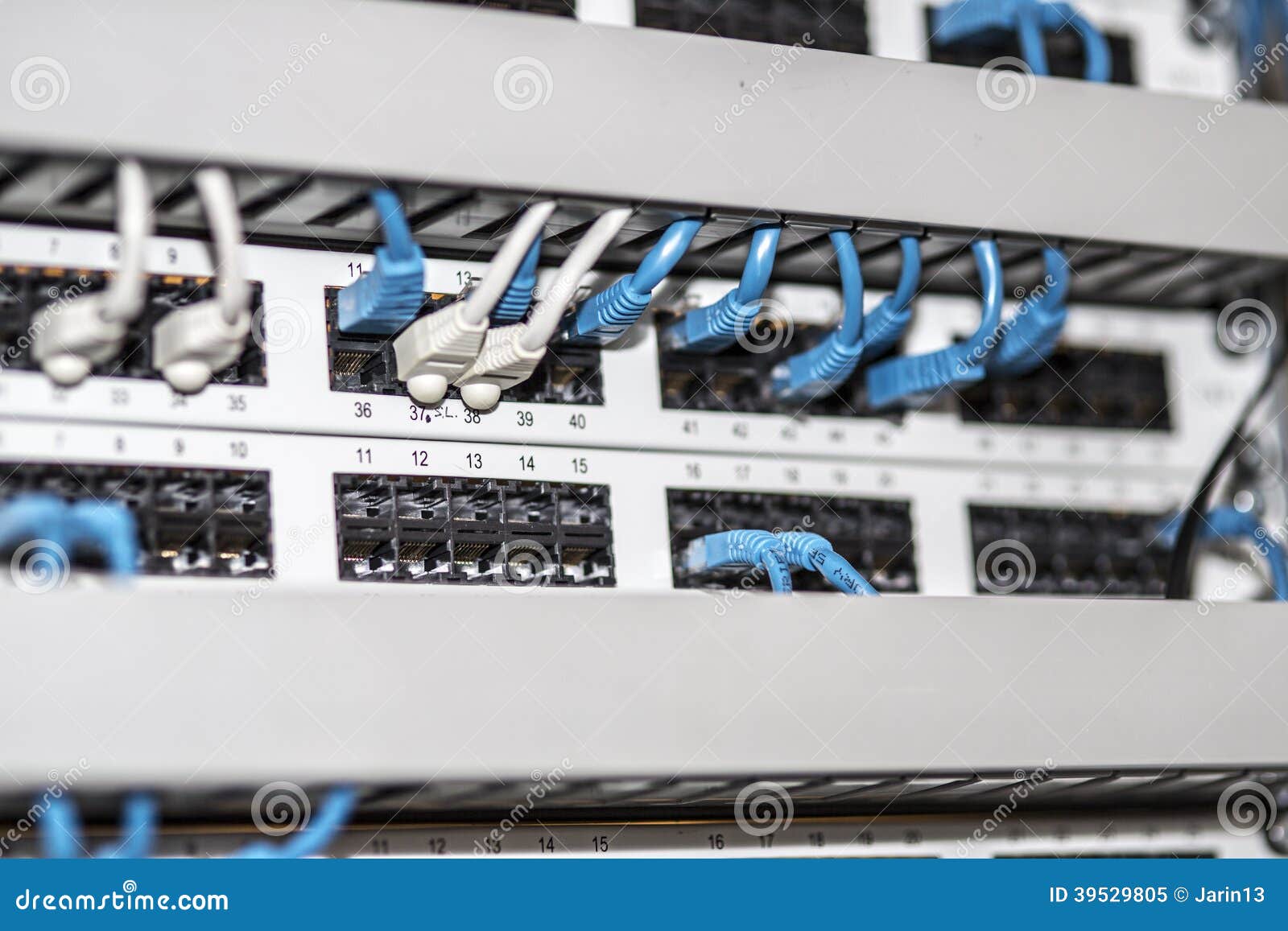Server Panel with Cables and Connectors Stock Image - Image of ...