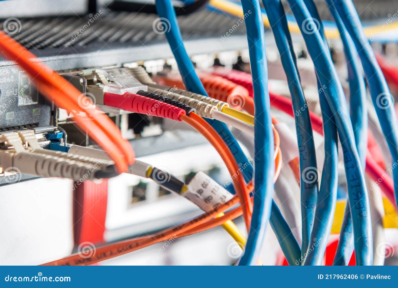 Server with Patch Cables Plugged in Ethernet Ports Stock Photo - Image ...