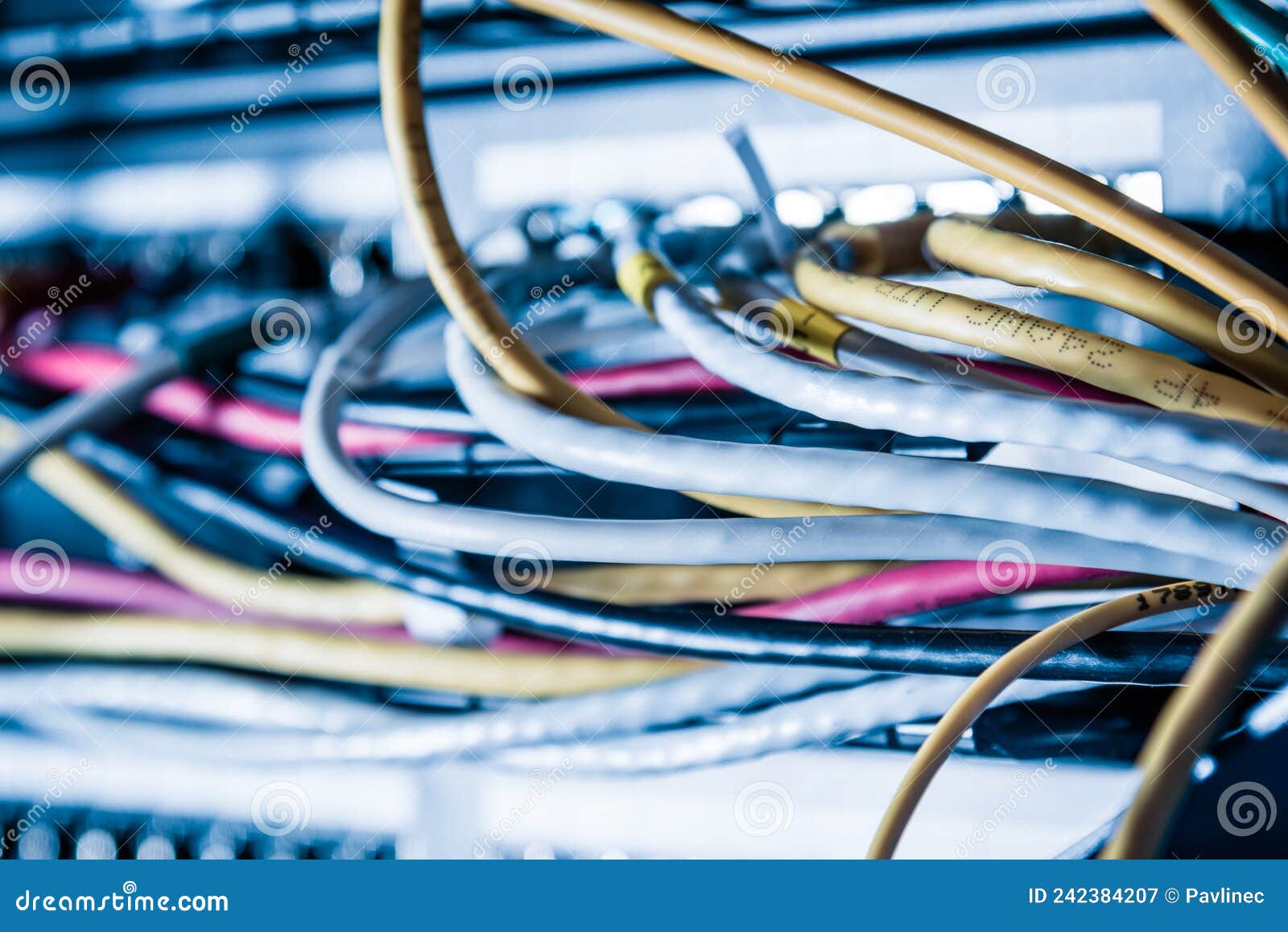 Server with Patch Cables Plugged in Ethernet Ports Stock Image - Image ...