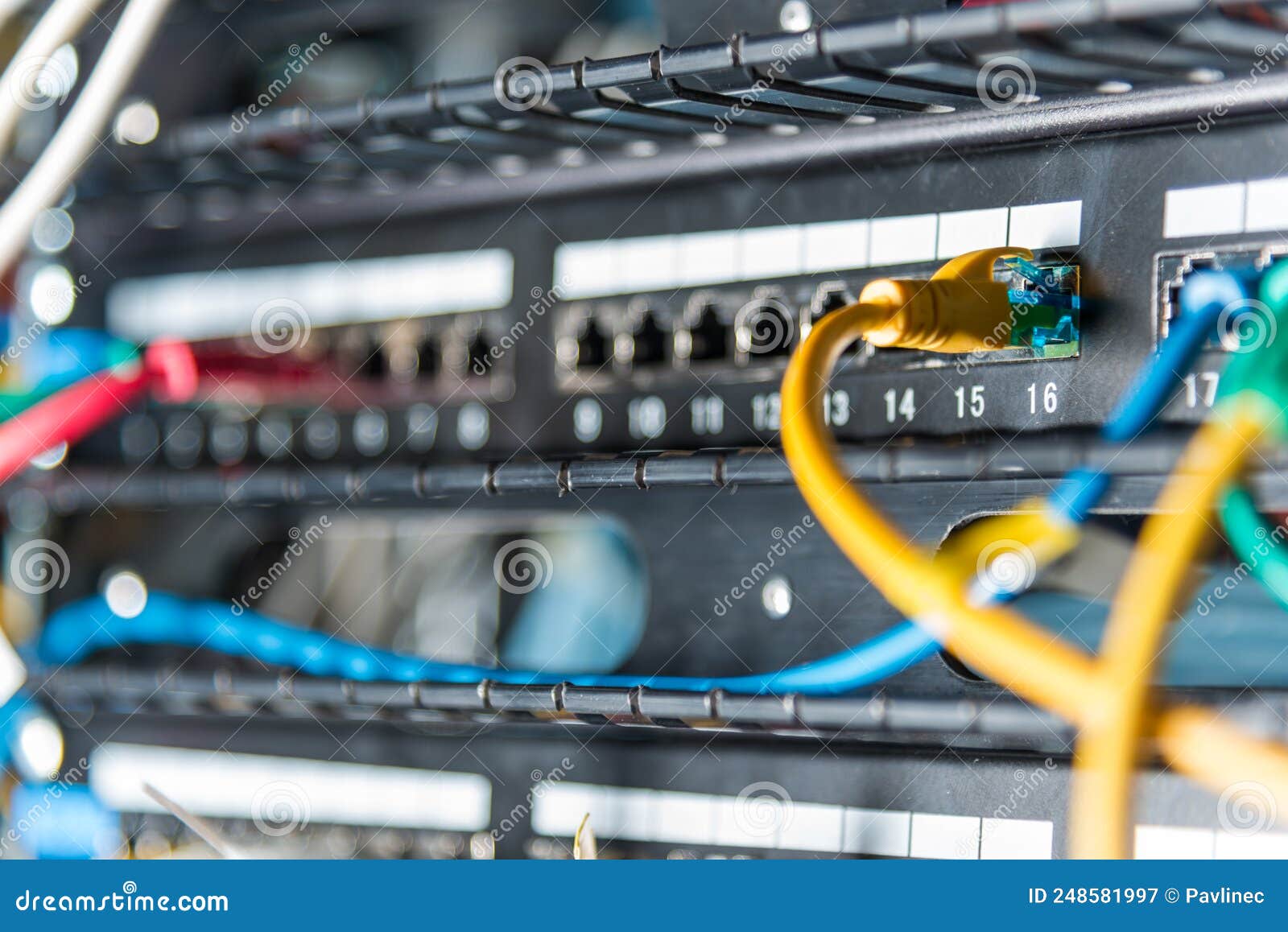 Server with Patch Cables Plugged in Ethernet Ports Stock Image - Image ...