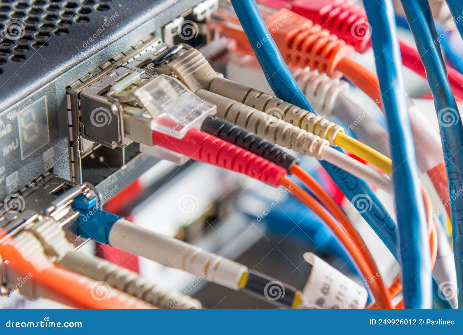 Server with Patch Cables Plugged in Ethernet Ports Stock Photo - Image ...