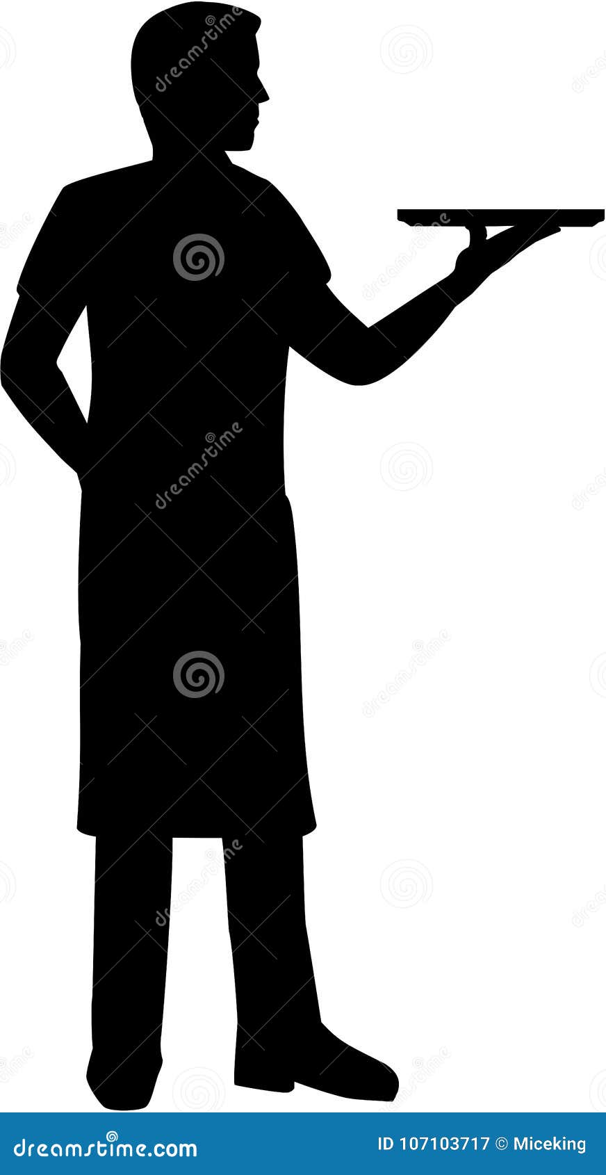 Server with Plate Silhouette Stock Vector - Illustration of isolated ...
