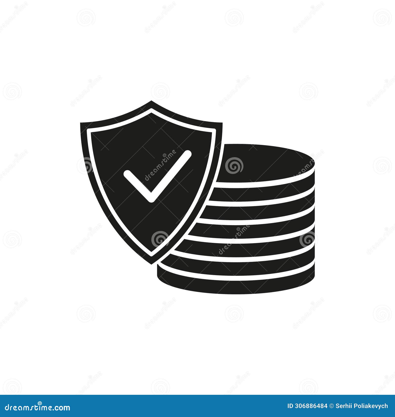 Server Protection Icon. Database Protection Symbol. Vector Illustration ...