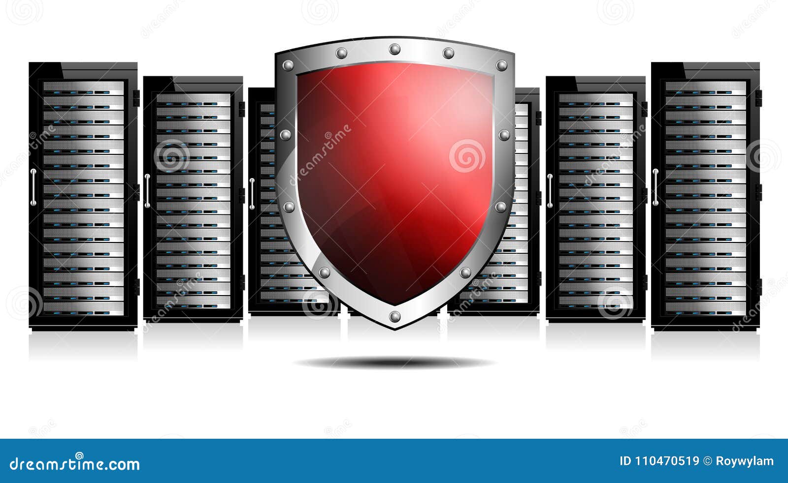 Red Sheild with Servers Depicting Protection Stock Vector ...
