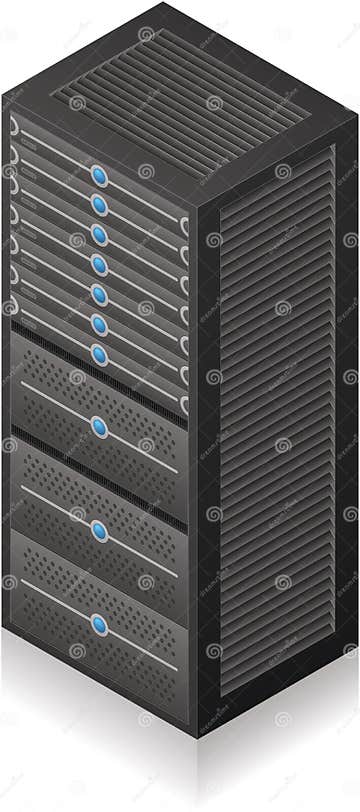 Server Rack stock vector. Illustration of computer, silver - 18220011