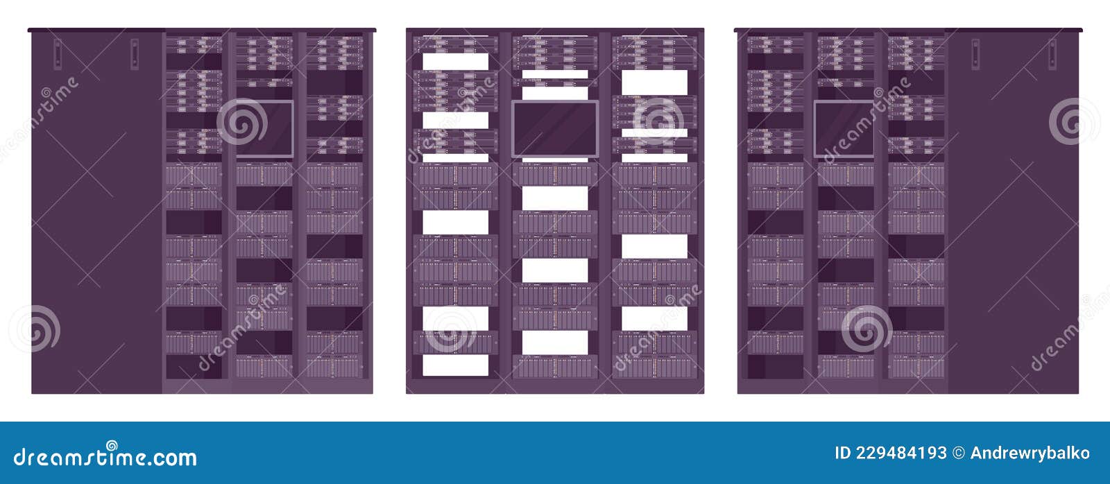 Server Rack Black Cabinet Structure, Technical it Equipment Stock ...