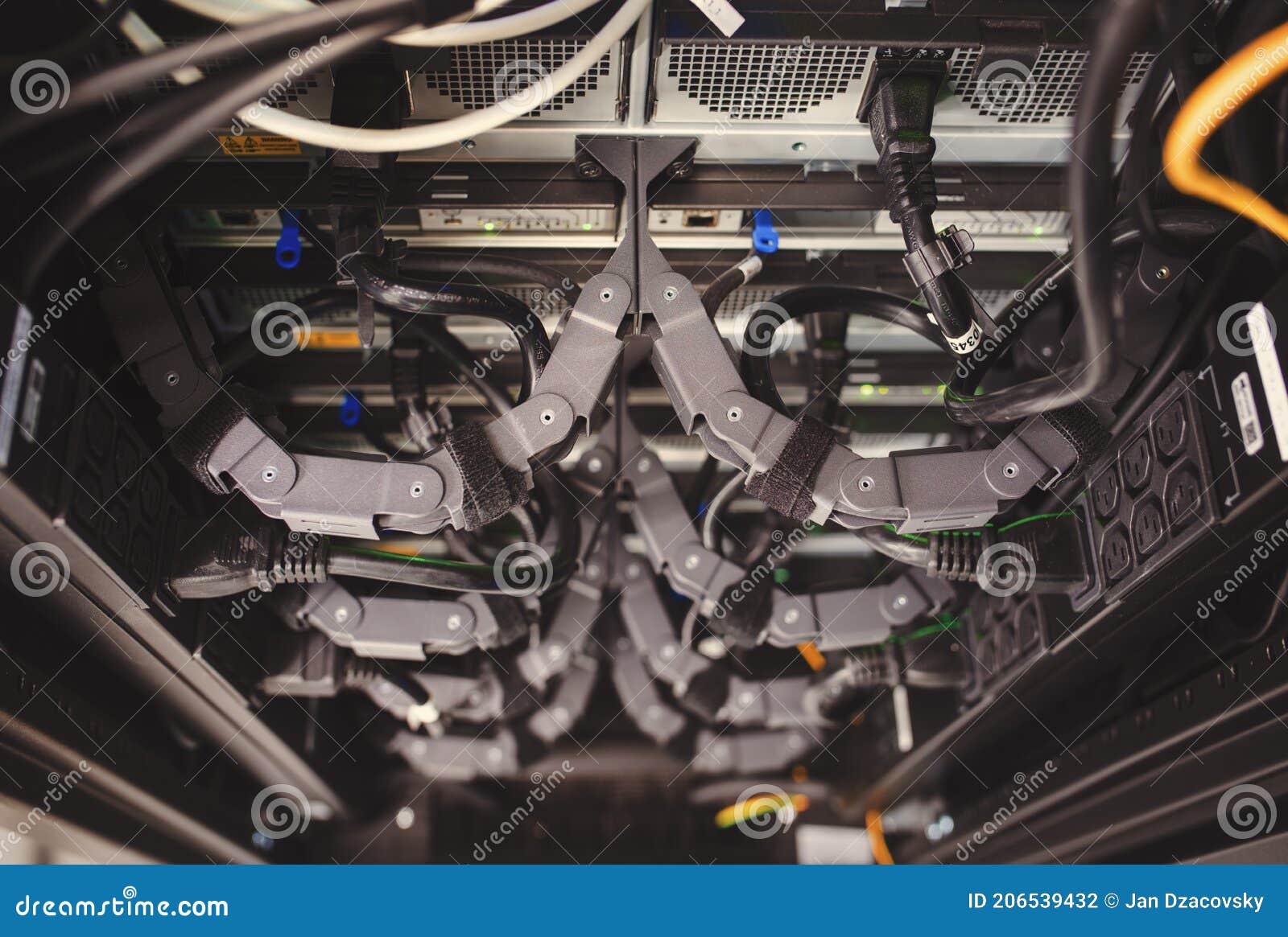 Server Rack Cable Managment. Stock Photo - Image of inside, connect ...