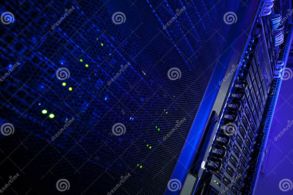 Server Rack Cluster in a Data Center Stock Photo - Image of networking ...