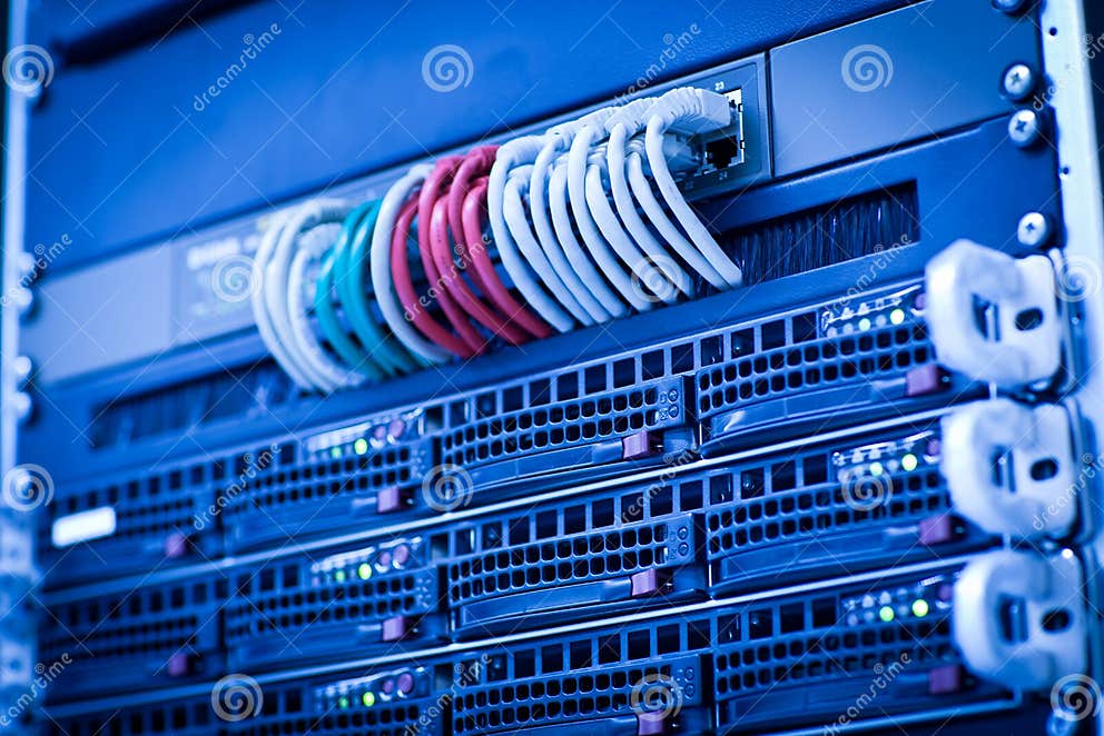Server Rack Cluster in a Data Center Stock Image - Image of cluster ...