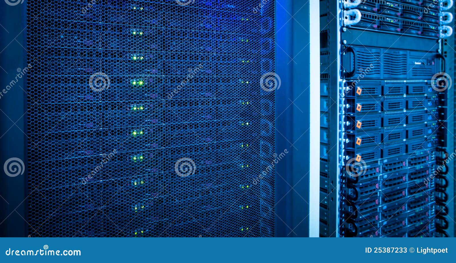 Server Rack Cluster in a Data Center Stock Image - Image of network ...