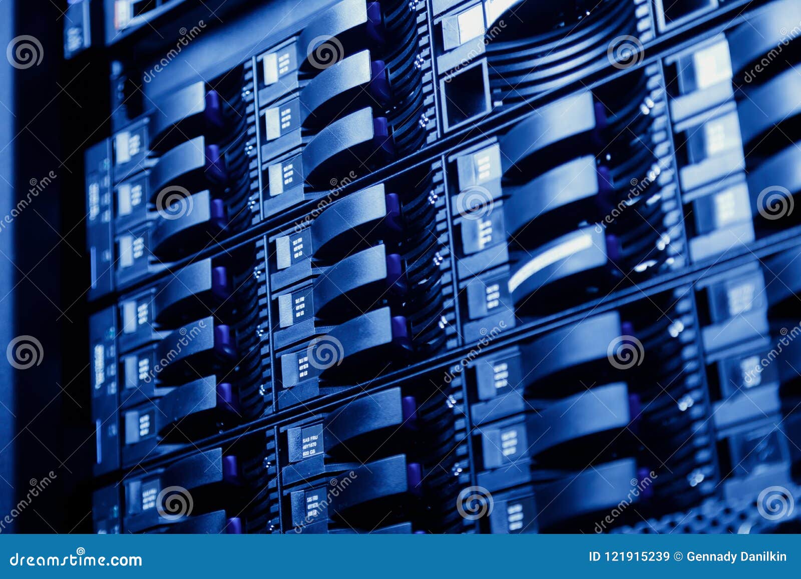 Server Rack Cluster in a Data Center Stock Image - Image of ethernet ...