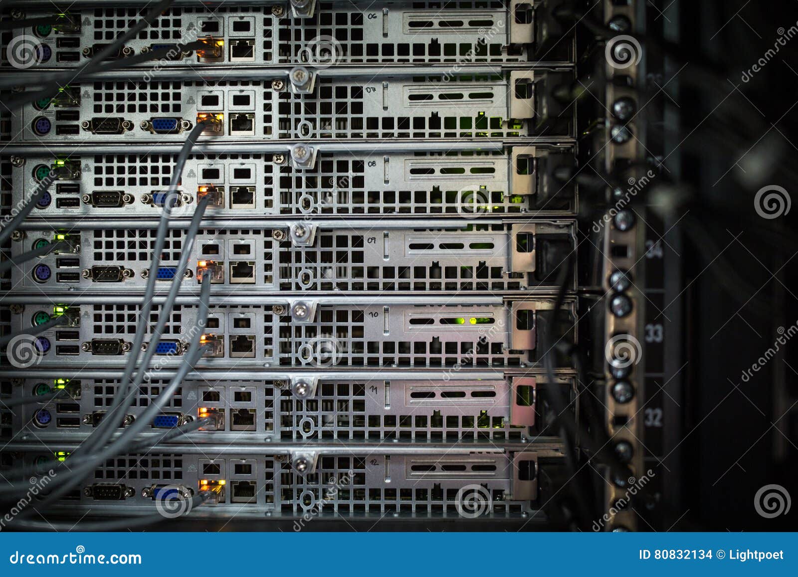 Server Rack Cluster in a Data Center Stock Photo - Image of equipment ...