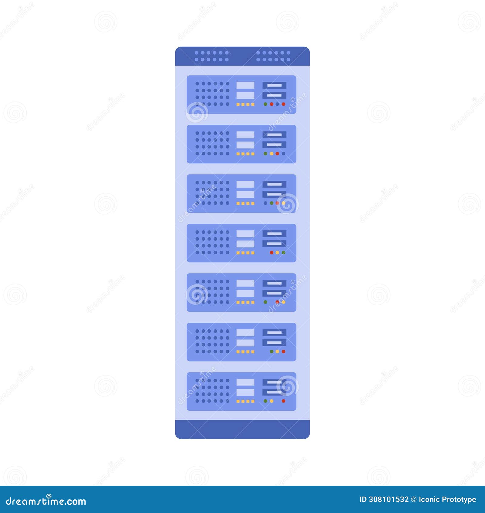 Server Rack Data Center Equipment For Information Storage Stock Vector
