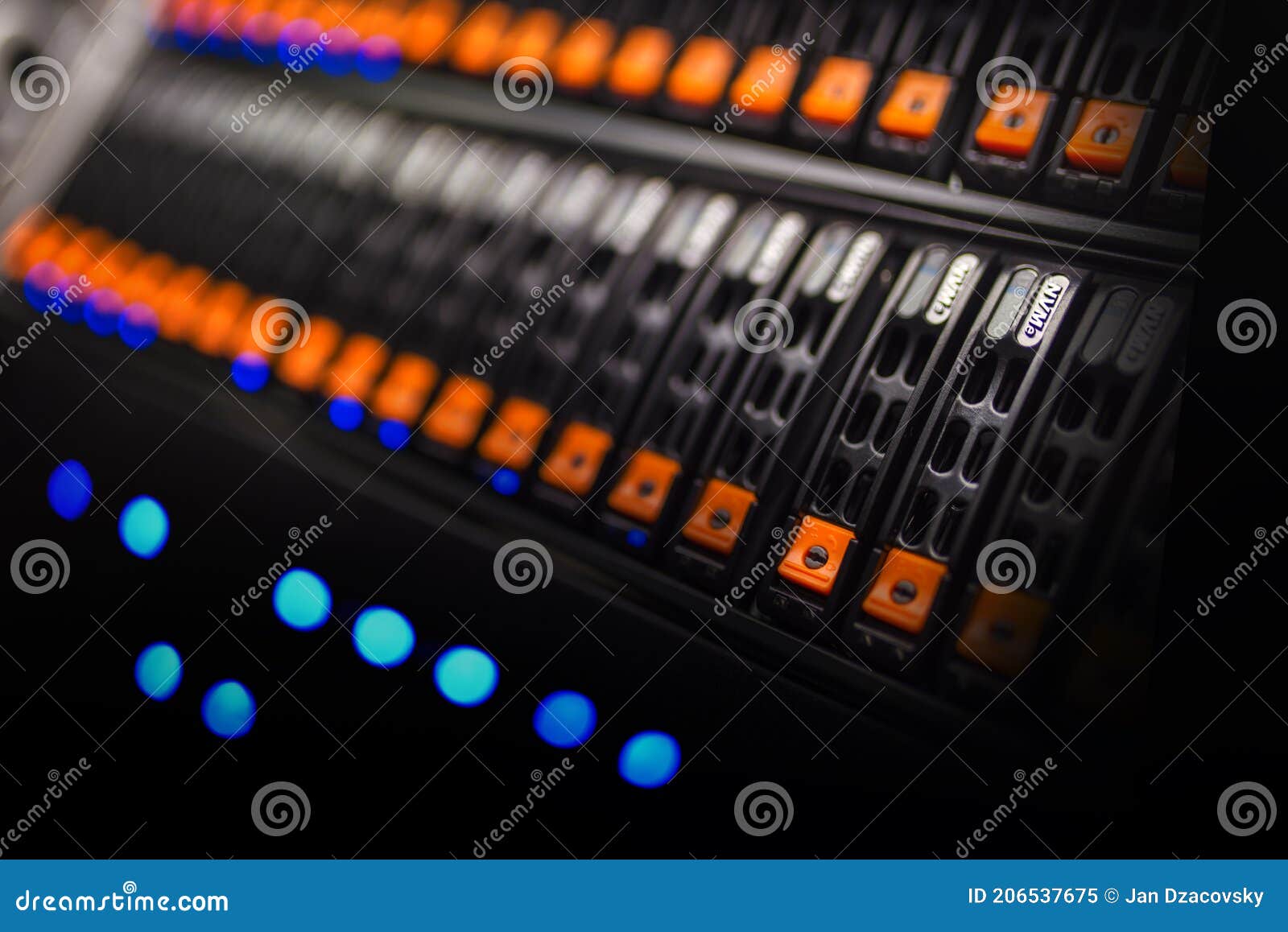 Server rack detail. stock image. Image of metal, mesh - 206537675