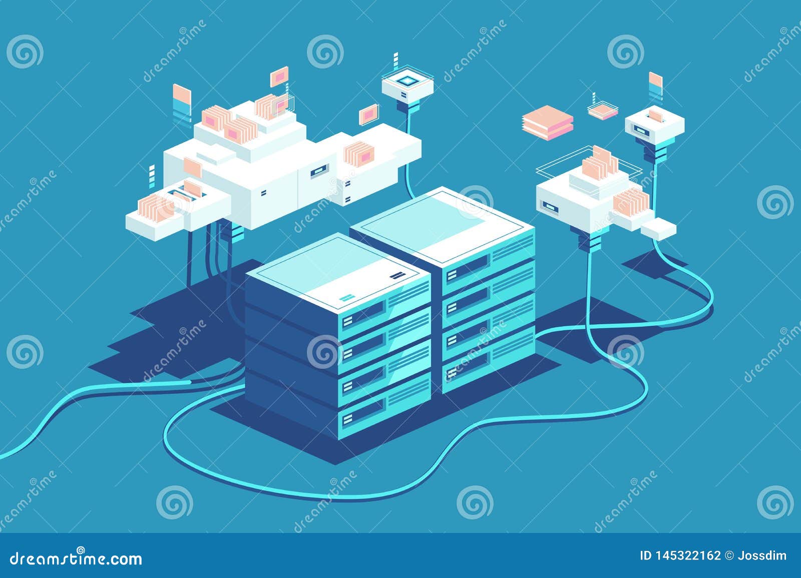 Server rack equipment stock vector. Illustration of future - 145322162
