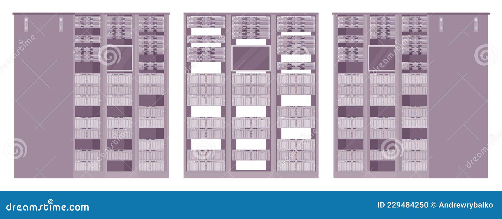 Server Rack Grey Cabinet Structure, Technical it Equipment Stock Vector ...