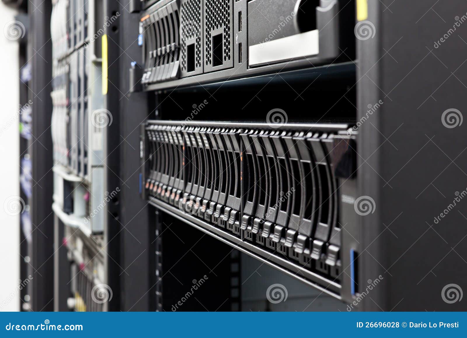 Server Rack Hard Disks Detail Stock Photo - Image of equipment, center ...