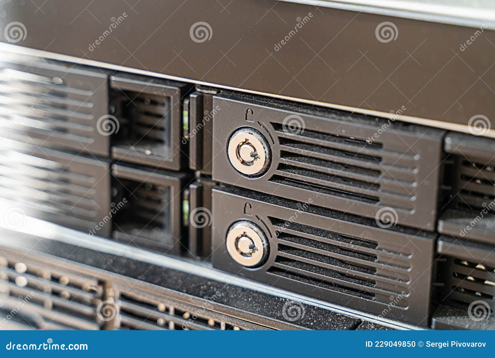 Server Rack with Hdd Disks Data Storage, Data Center Close-up Stock ...