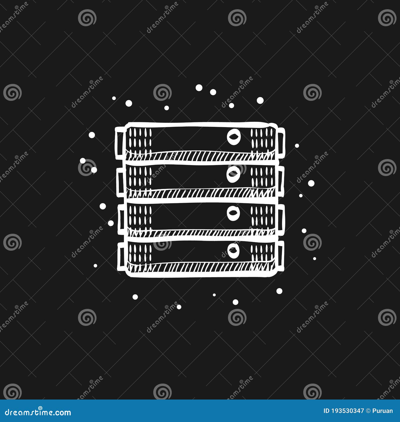 Sketch Icon in Black - Server Rack Stock Vector - Illustration of ...
