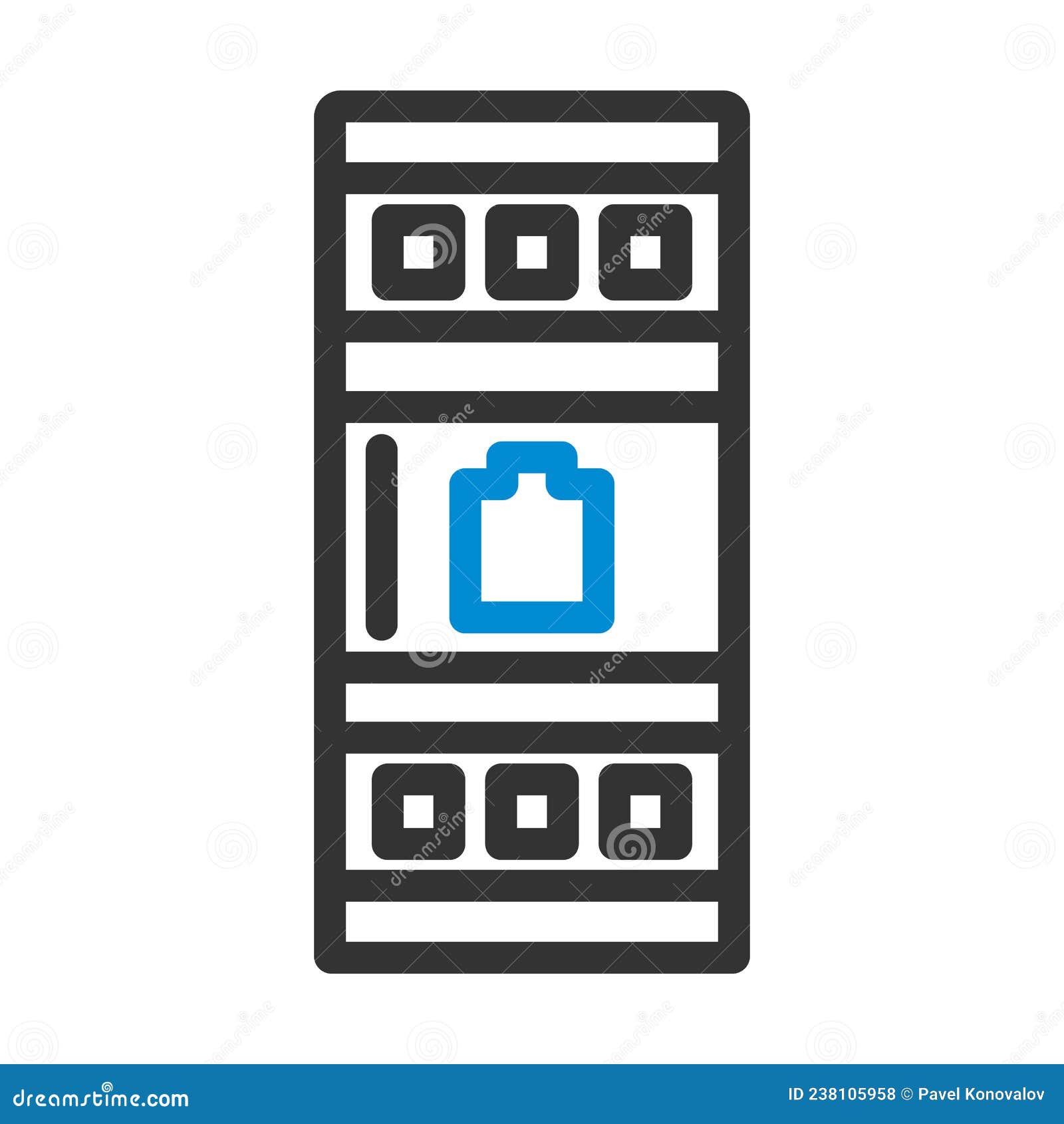 Server Rack Icon stock vector. Illustration of digital - 238105958