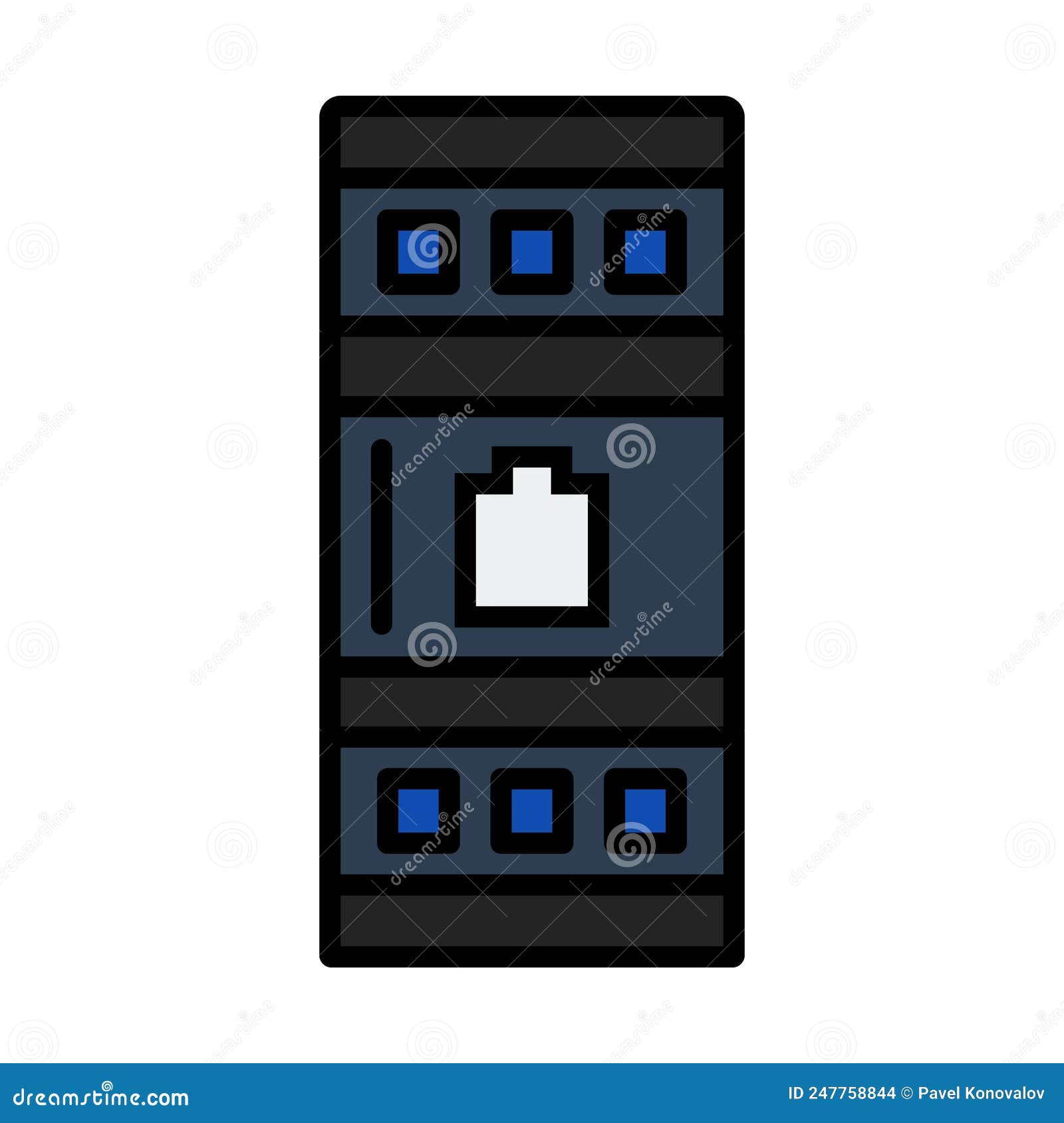 Server Rack Icon stock vector. Illustration of gigabyte - 247758844