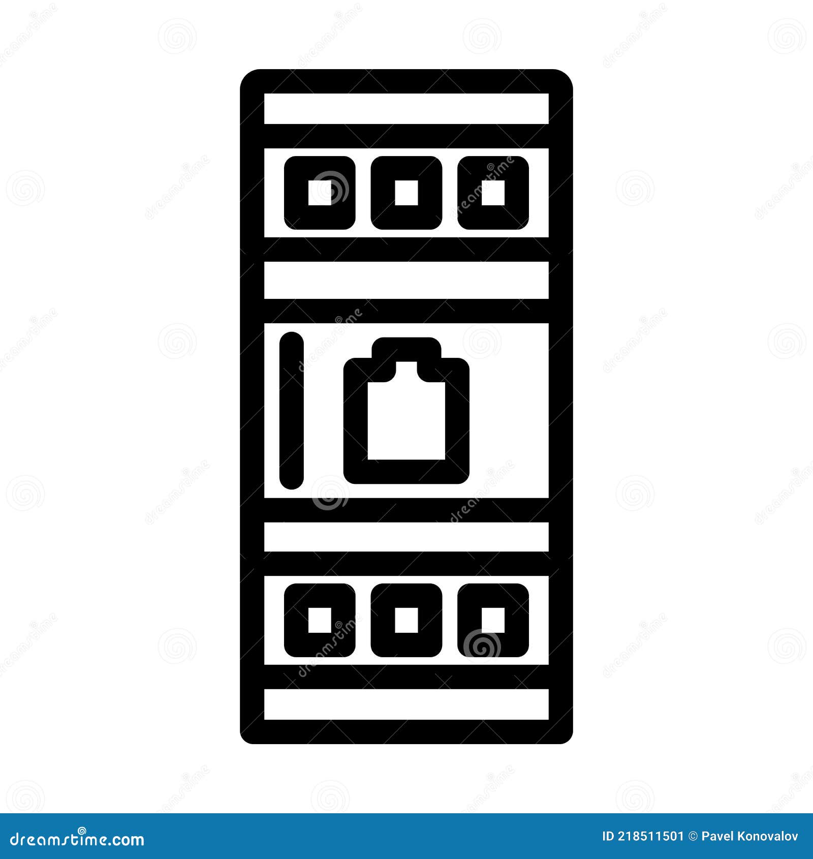 Server Rack Icon stock vector. Illustration of internet - 218511501