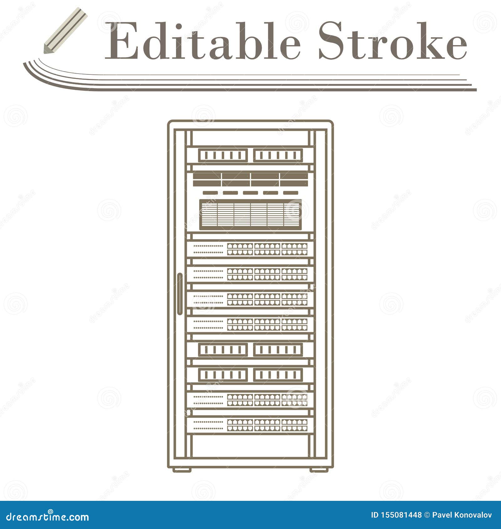 Server Rack Icon stock vector. Illustration of modern - 155081448
