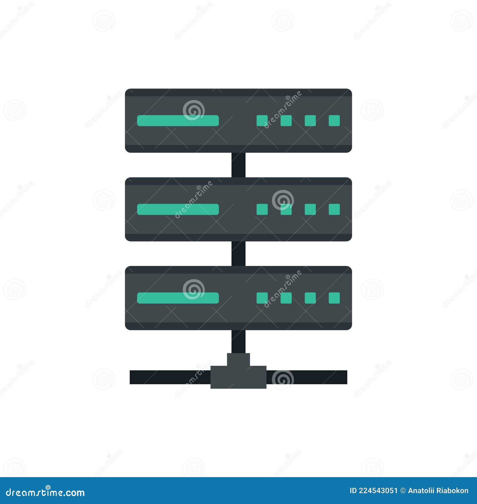 Server Rack Icon Flat Isolated Vector Stock Vector - Illustration of ...