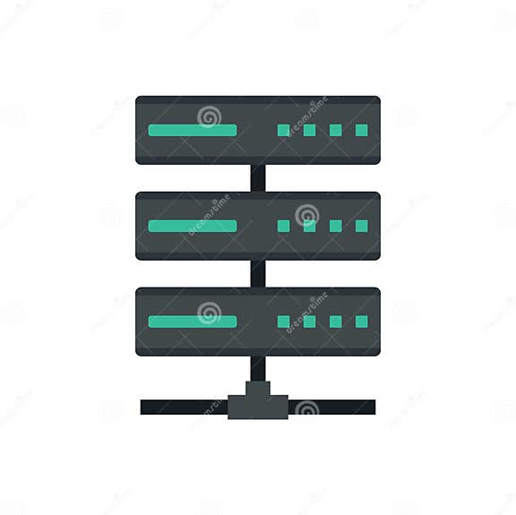 Server Rack Icon Flat Isolated Vector Stock Vector - Illustration of ...