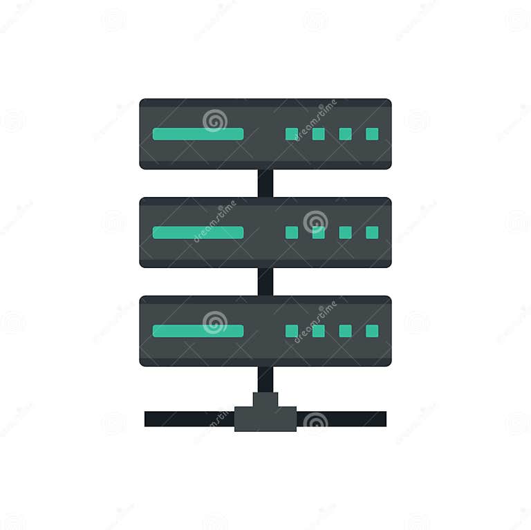 Server Rack Icon Flat Isolated Vector Stock Vector - Illustration of ...