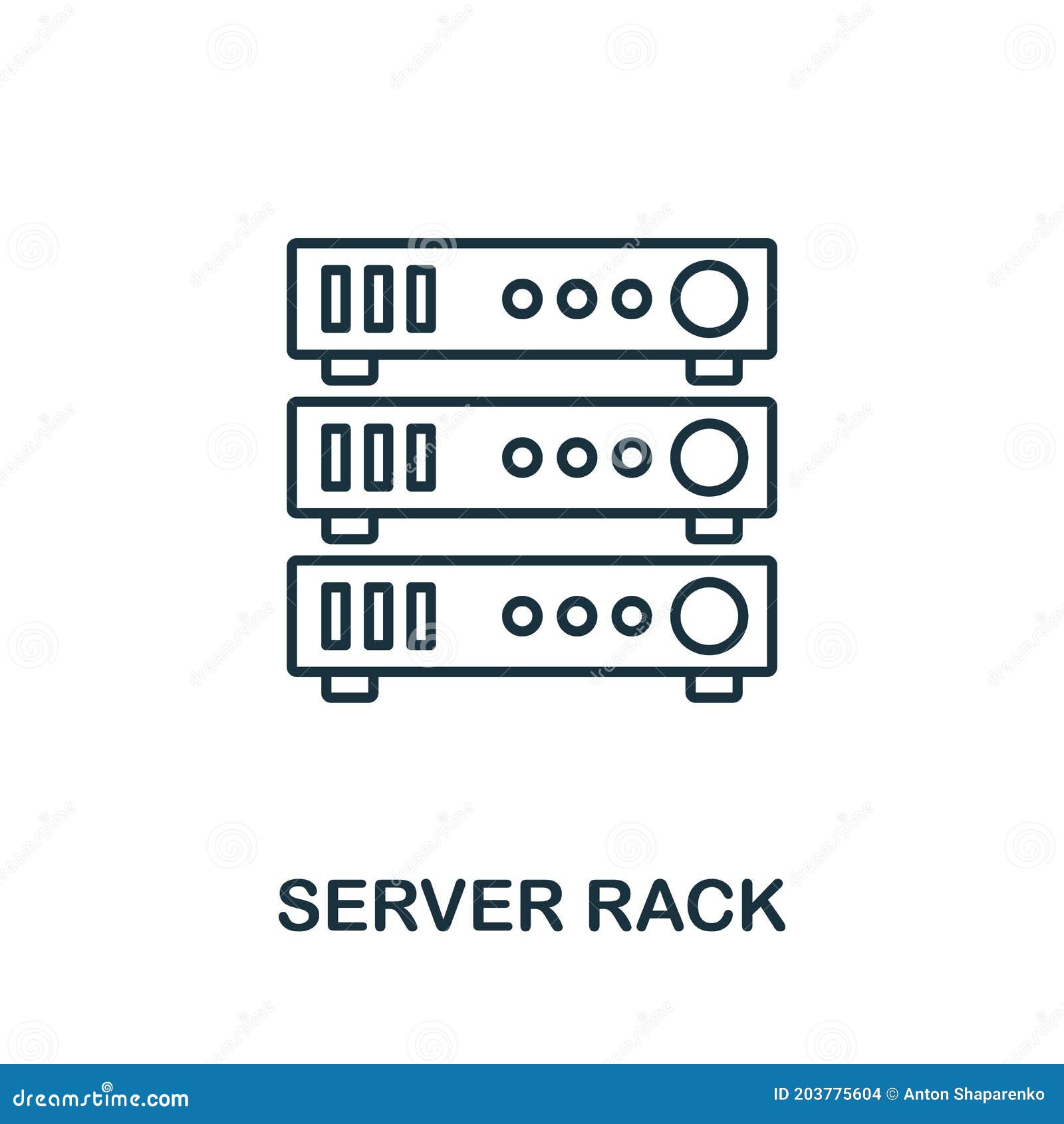 Server Rack Icon. Line Style Element from Data Organization Collection ...