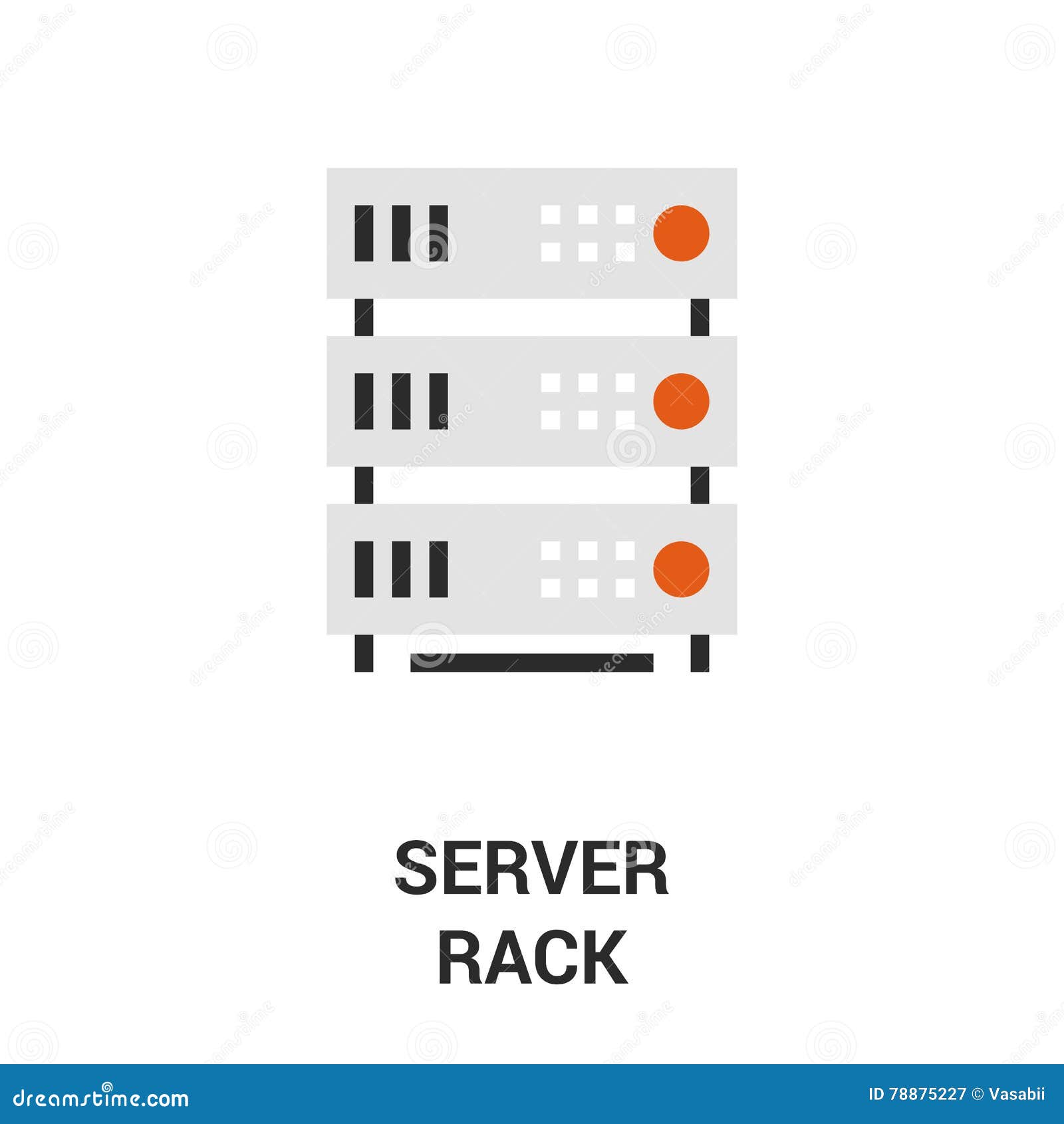 Server rack icon stock vector. Illustration of hosting - 78875227