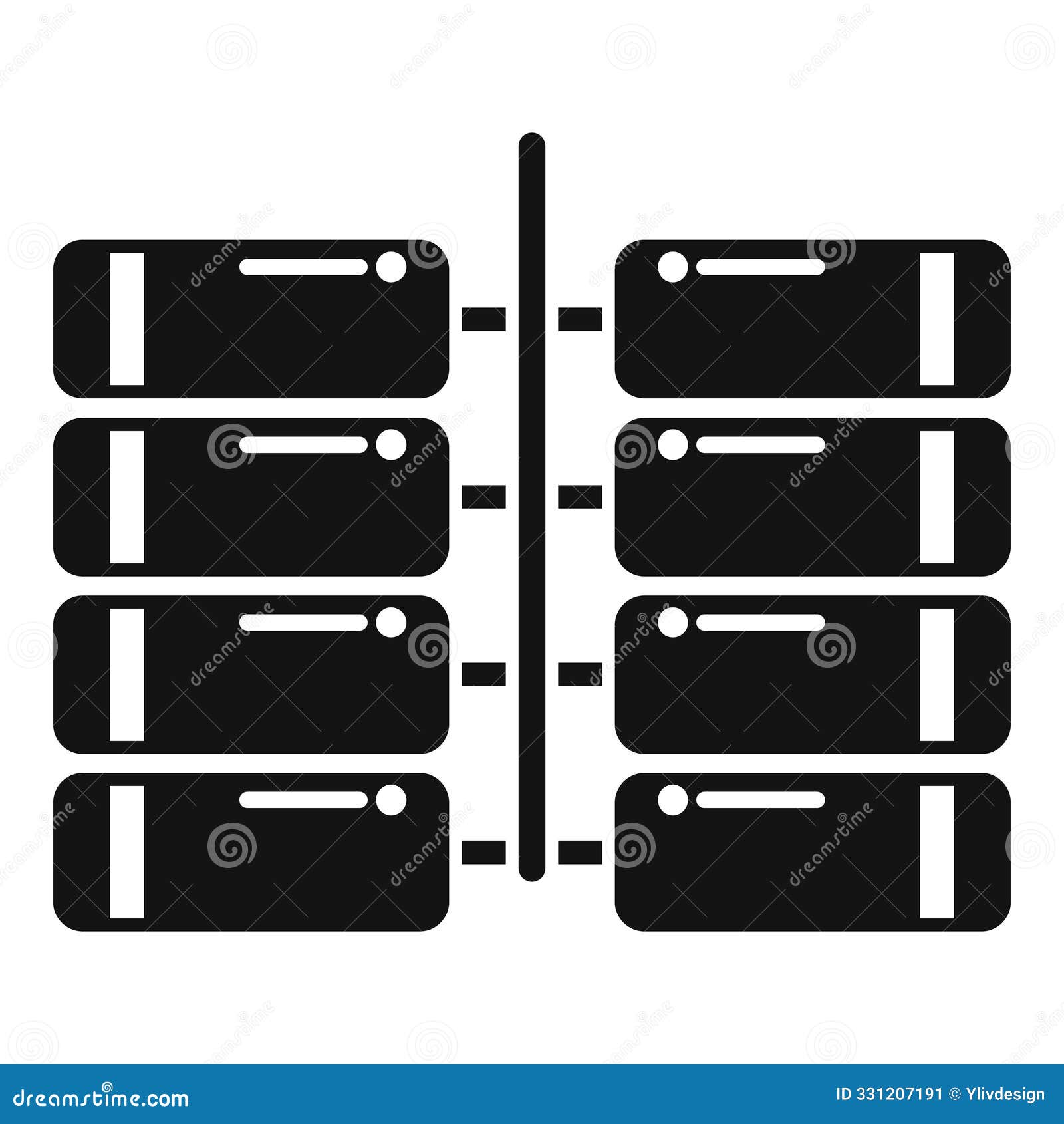 Server Rack Icon Showing Data Center Hosting Stock Illustration ...