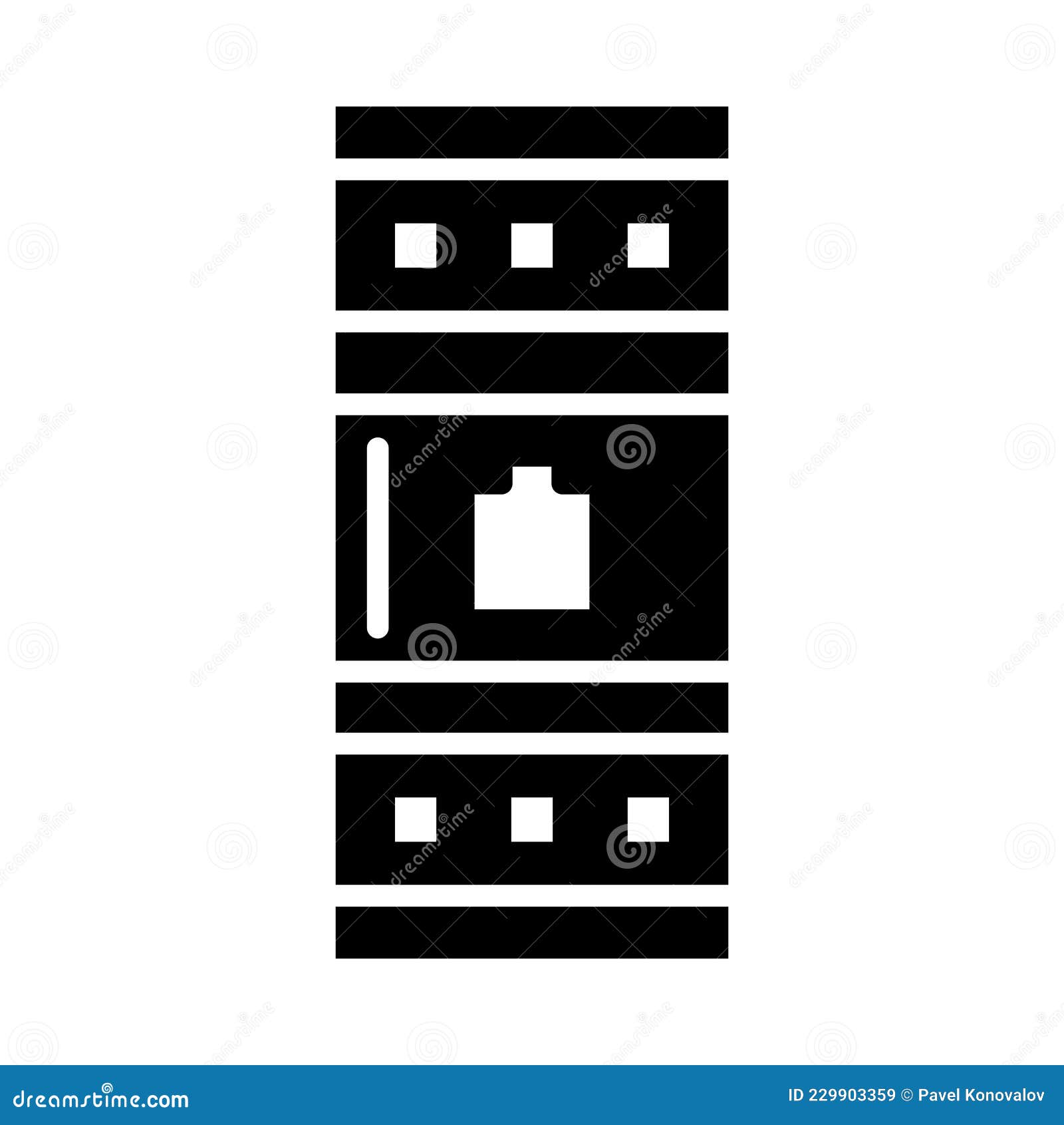 Server Rack Icon stock vector. Illustration of isolated - 229903359