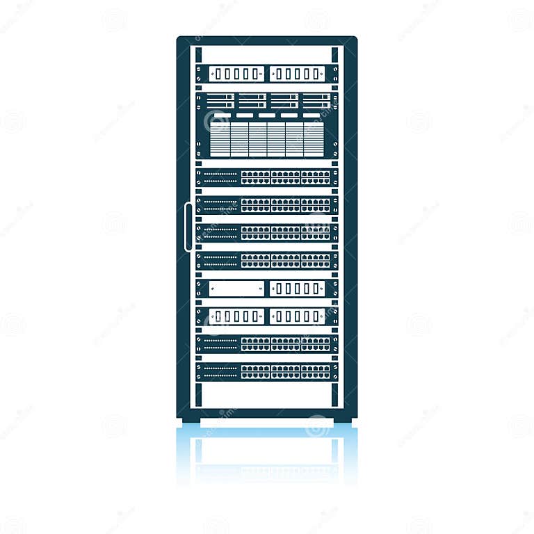 Server rack icon stock vector. Illustration of digital - 144570338