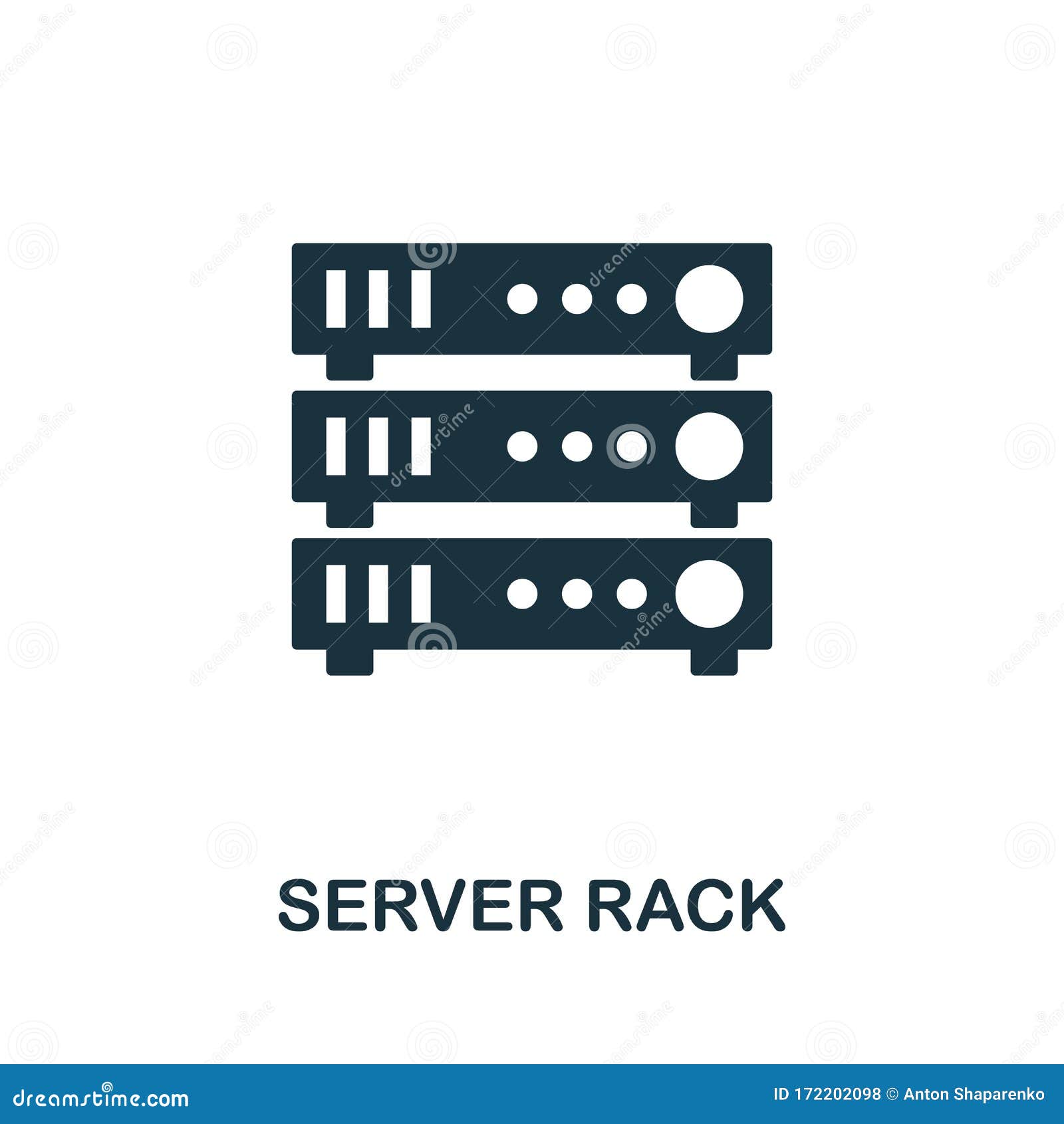 Server Rack Icon. Simple Element from Data Organization Collection ...