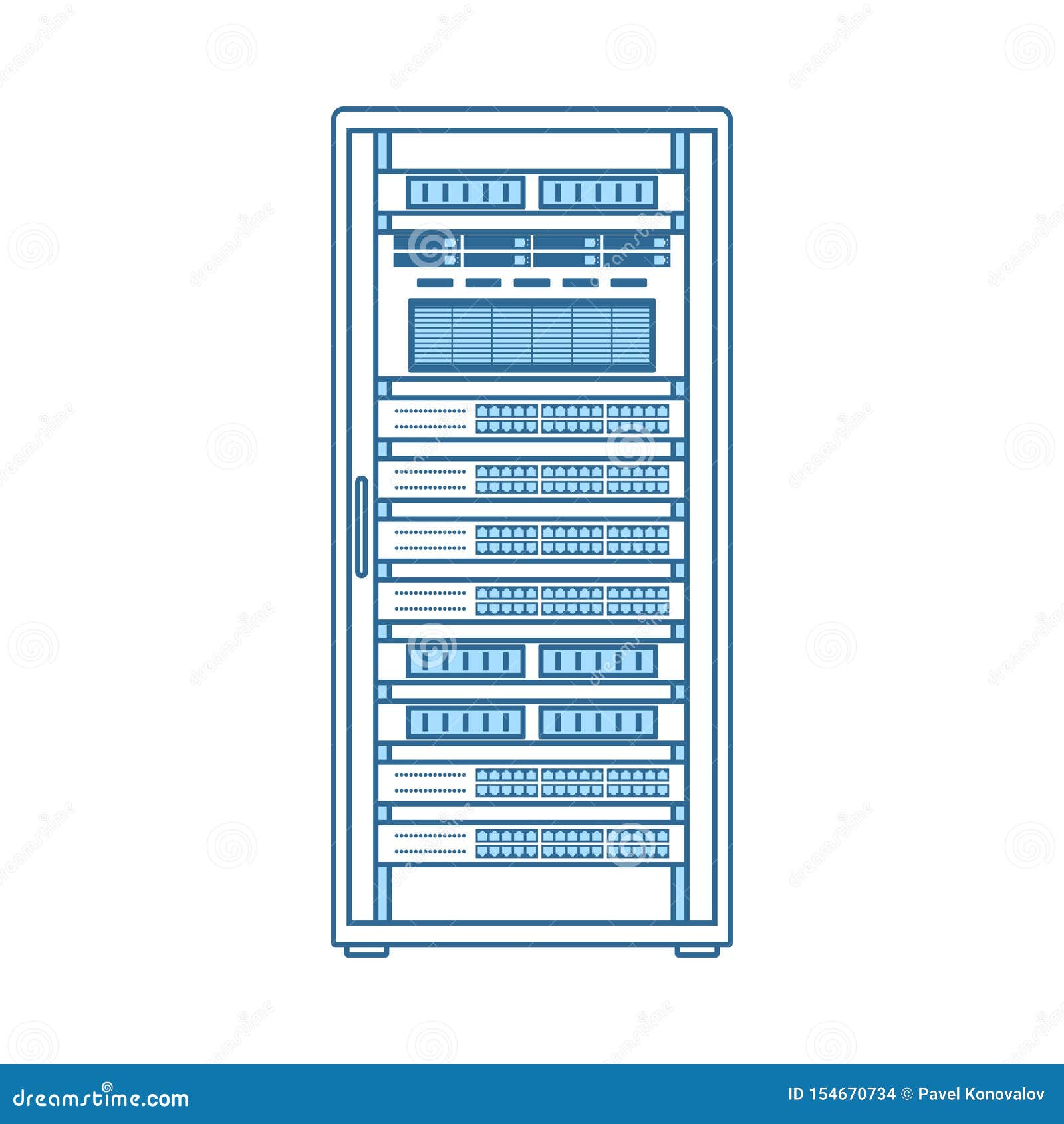 Server Rack Icon stock vector. Illustration of modern - 154670734