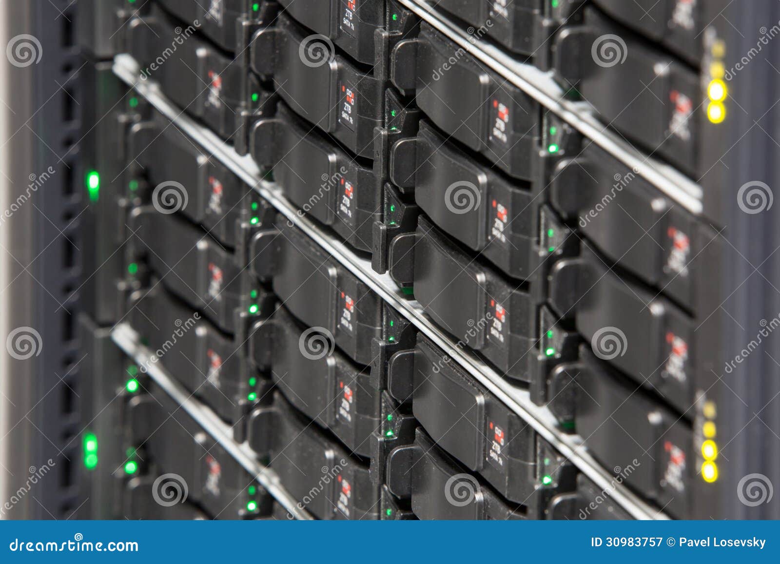 Server Rack with Multiple Hard Drives Stock Image - Image of global ...