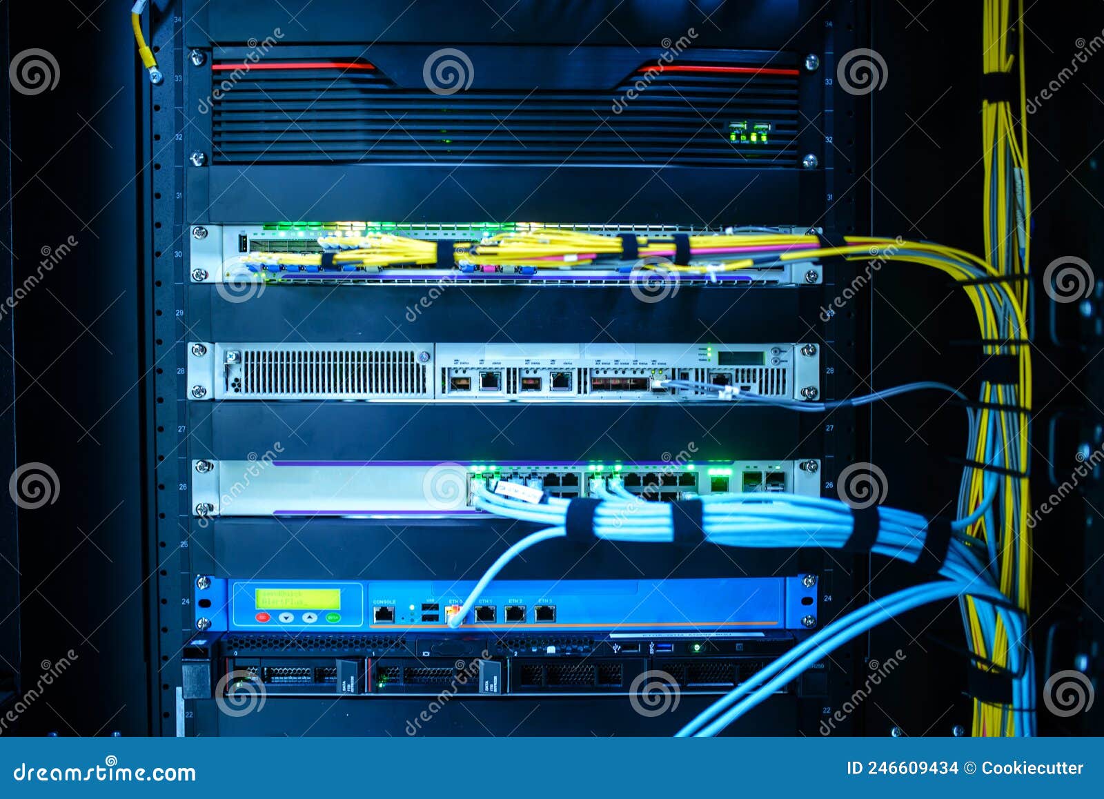 Optical network switch stock photo. Image of modern - 246609434