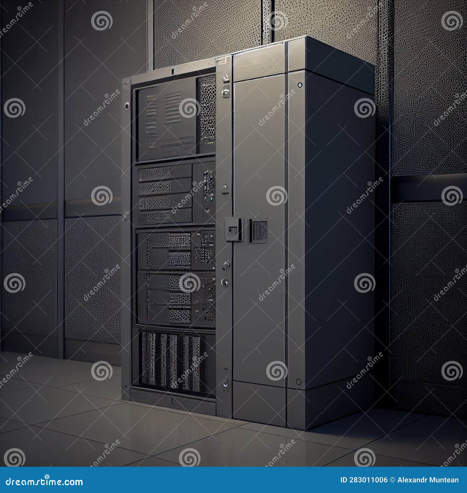 Server Rack Over Wall in Server Room Data Center. Stock Illustration ...