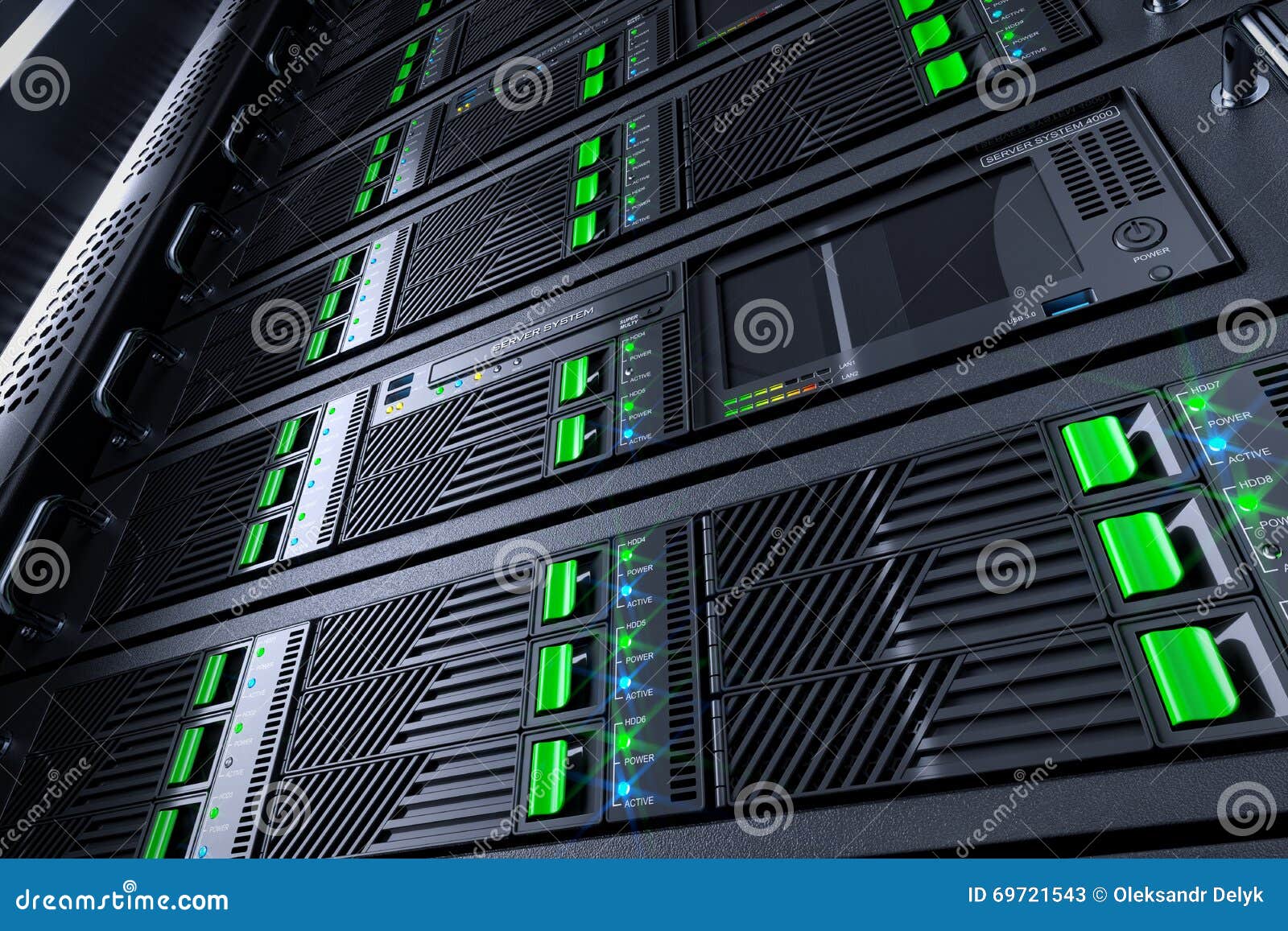 Server Rack Panels in Data Center Stock Illustration - Illustration of ...