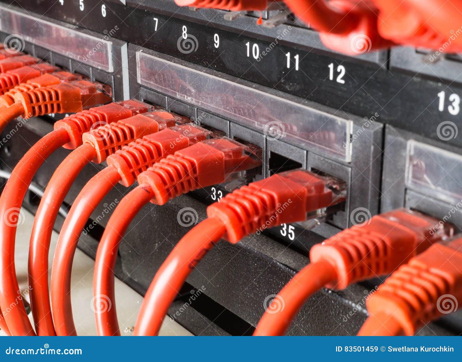 Server Rack with Red Cables Stock Image - Image of digital, parallel ...