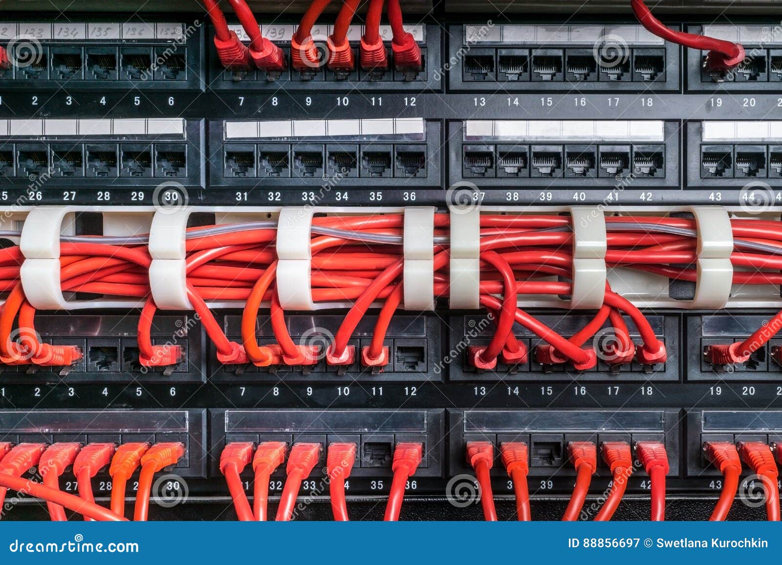 Server Rack With Red Cables Royalty-Free Stock Photo | CartoonDealer ...