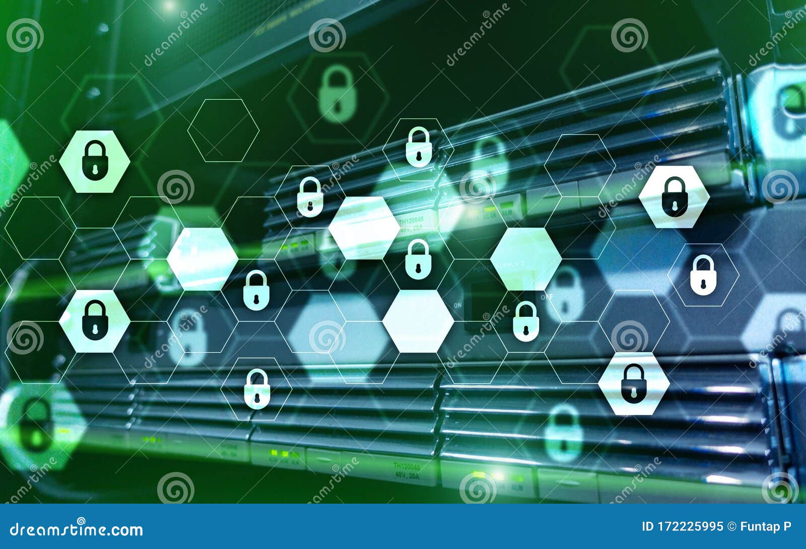 Server Rack Room Digital Security Data Protection Concept. Stock Image ...