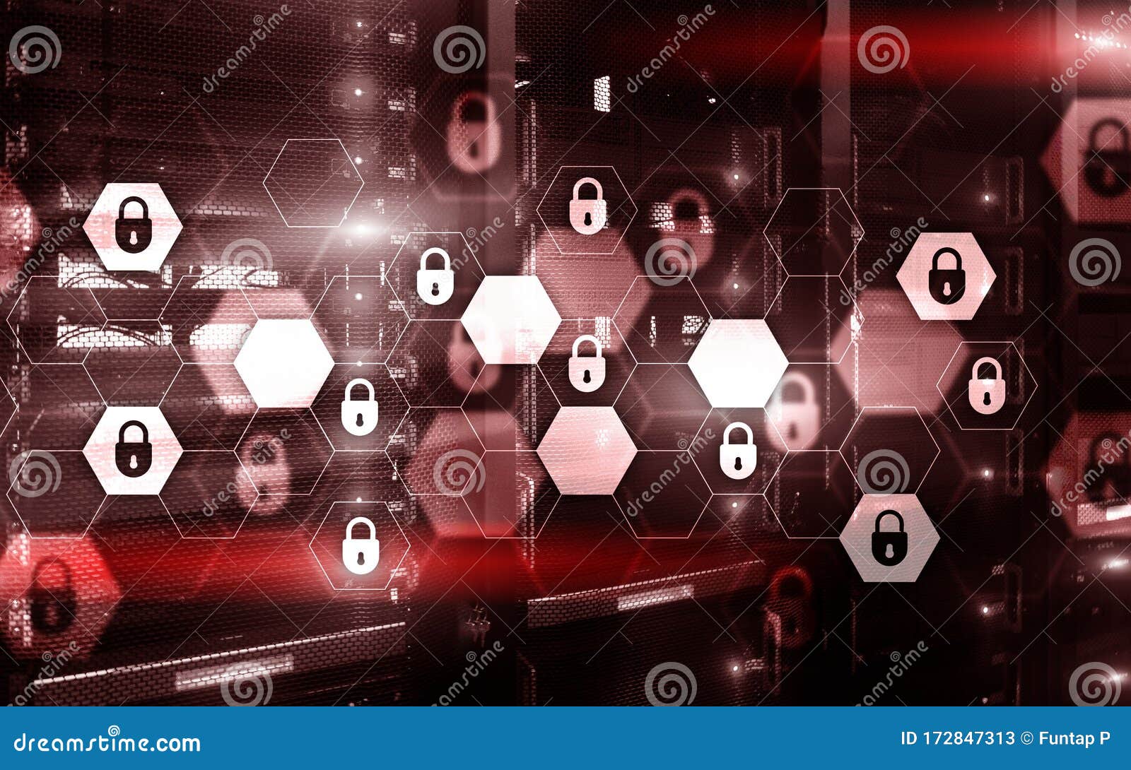 Server Rack Room Digital Security Data Protection Concept. Stock Image ...